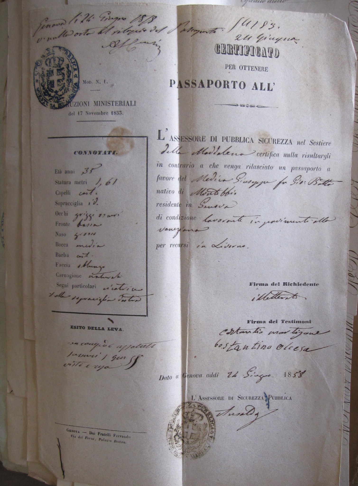 Passports in the 19th century – E. G. ANCESTRY RESEARCH